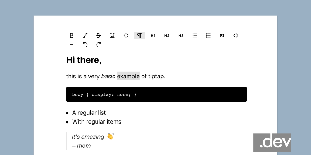 Tiptap WYSIWYG editor for Vue.js – dotdev